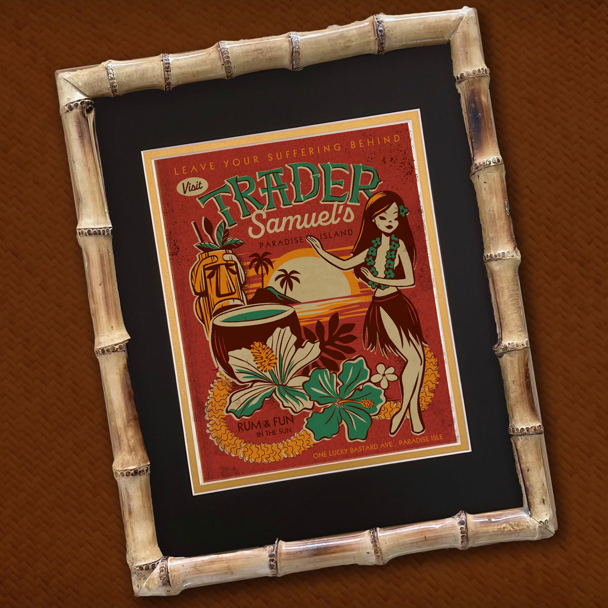 Personalized 'Lucky Bastard' 8X10 Matted Print and 11X14 Bamboo Frame ...