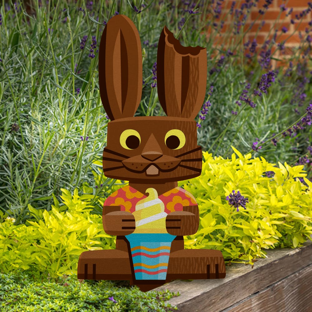 Chocolate Bunny Metal Yard Stake – Jeff Granito Designs