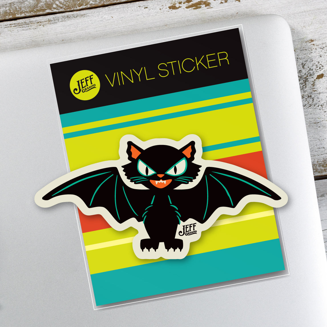Batty Cat Vinyl Sticker – Jeff Granito Designs