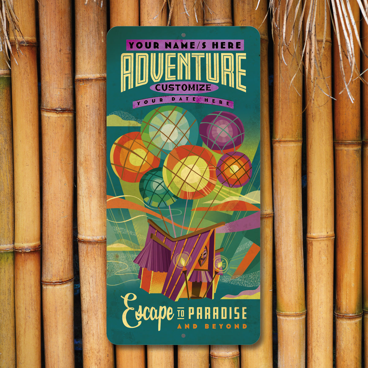 Adventure Begins Here Personalized Metal Sign – Jeff Granito Designs